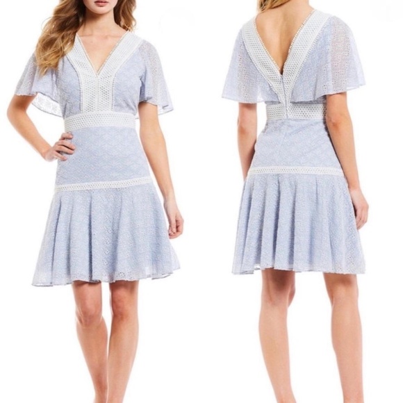 Gianni Bini | Dresses | Gianni Bini Bluewhite Alice Lace Mini Dress ...